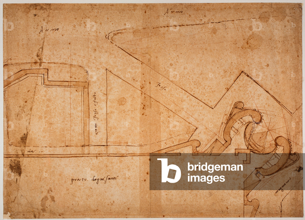 Image of Study of fortification of the All Saints' Meadow Gate, 16th by ...