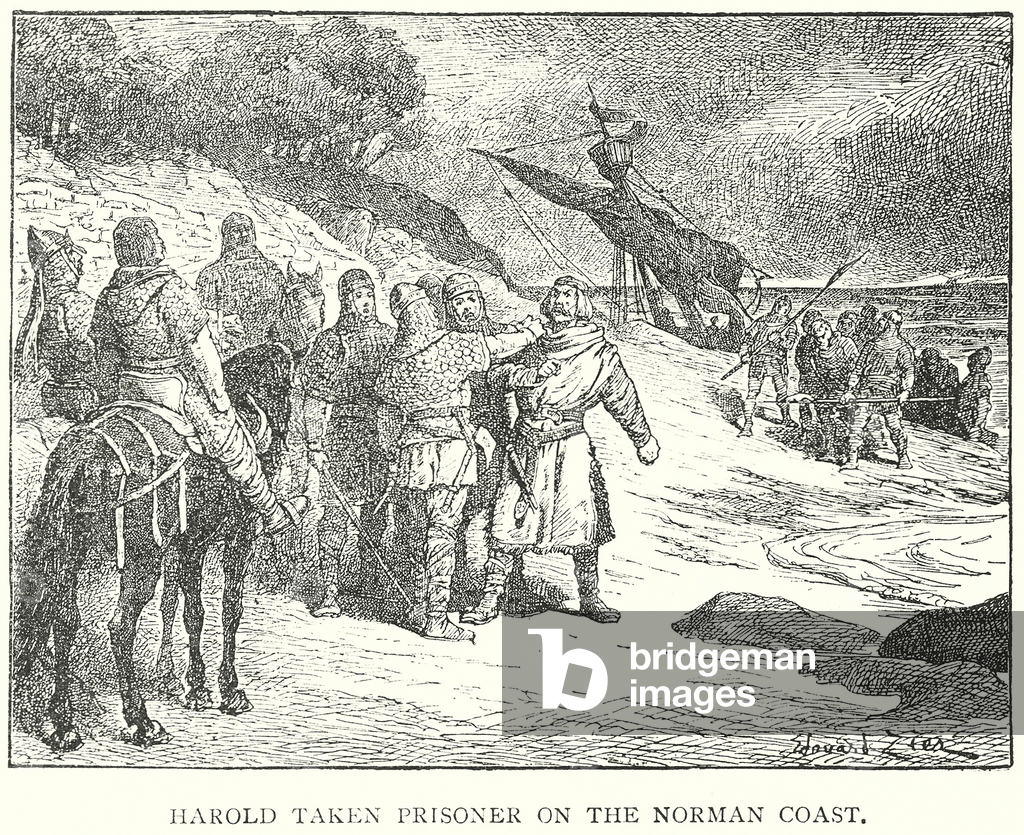 Image of Harold taken Prisoner on the Norman Coast (engraving) by ...