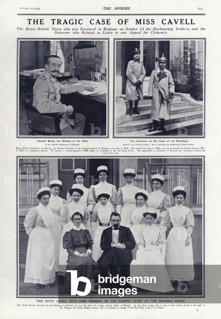 Image of The death of Edith Cavell, Belgium, World War I, 1915 by ...