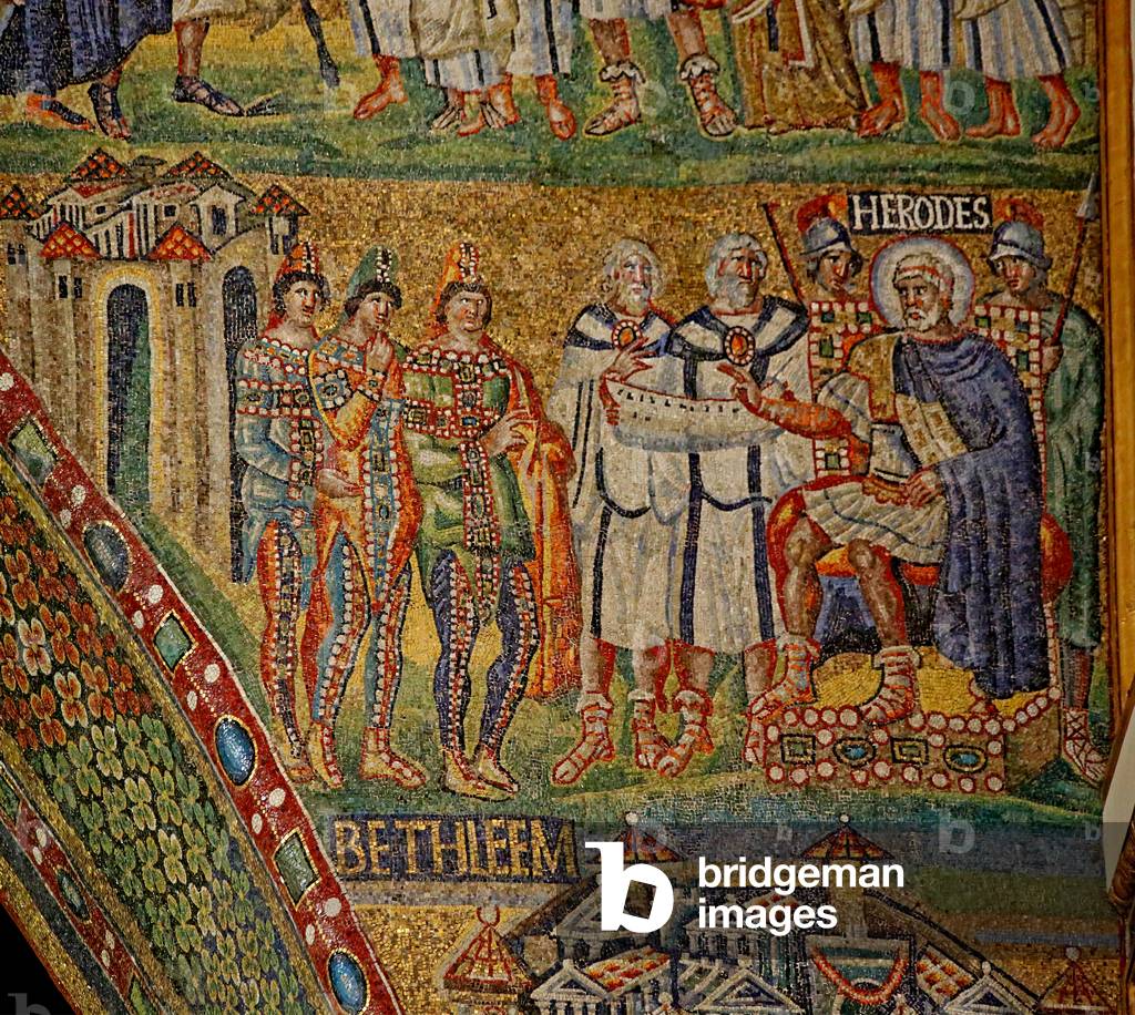 Image of The right hand Apse arch ("Triumphal Arch") with Herod ordering