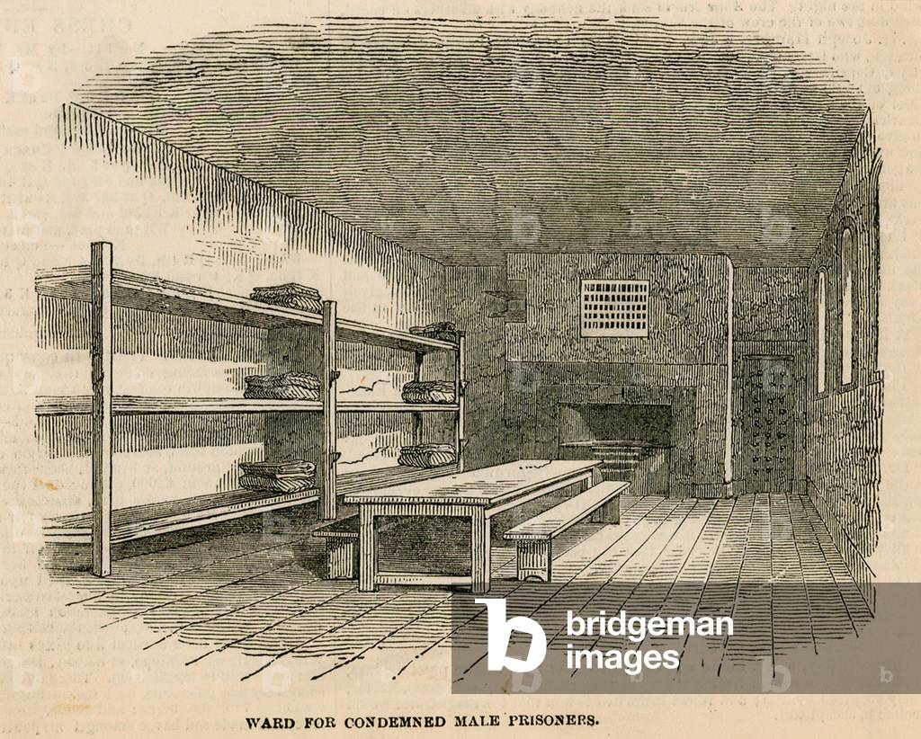Image of Newgate prison. Ward for condemned prisoners (engraving) by ...
