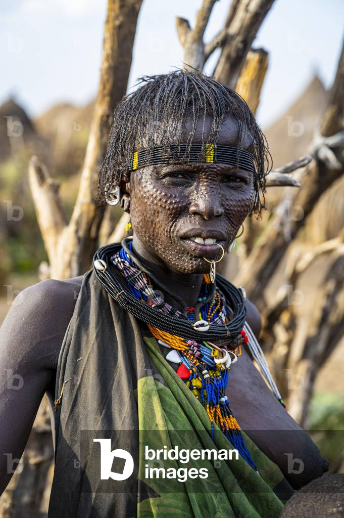 Image of Scar face as a mark of beauty woman from the