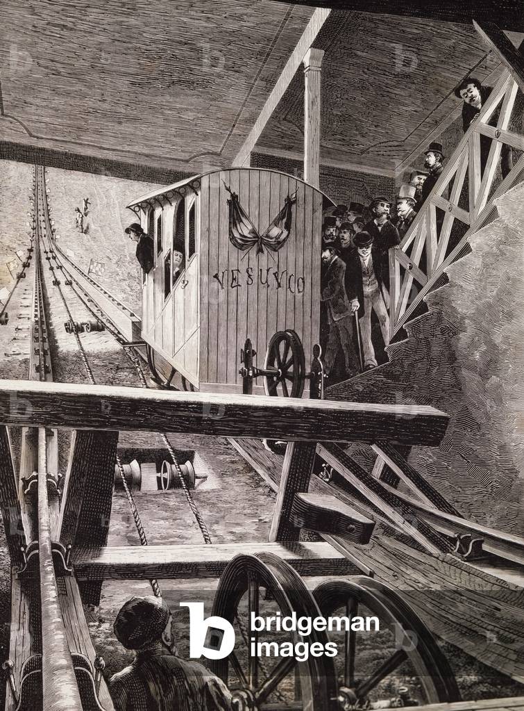 Image of Inauguration of the funicular railway at Vesuvius, Naples ...