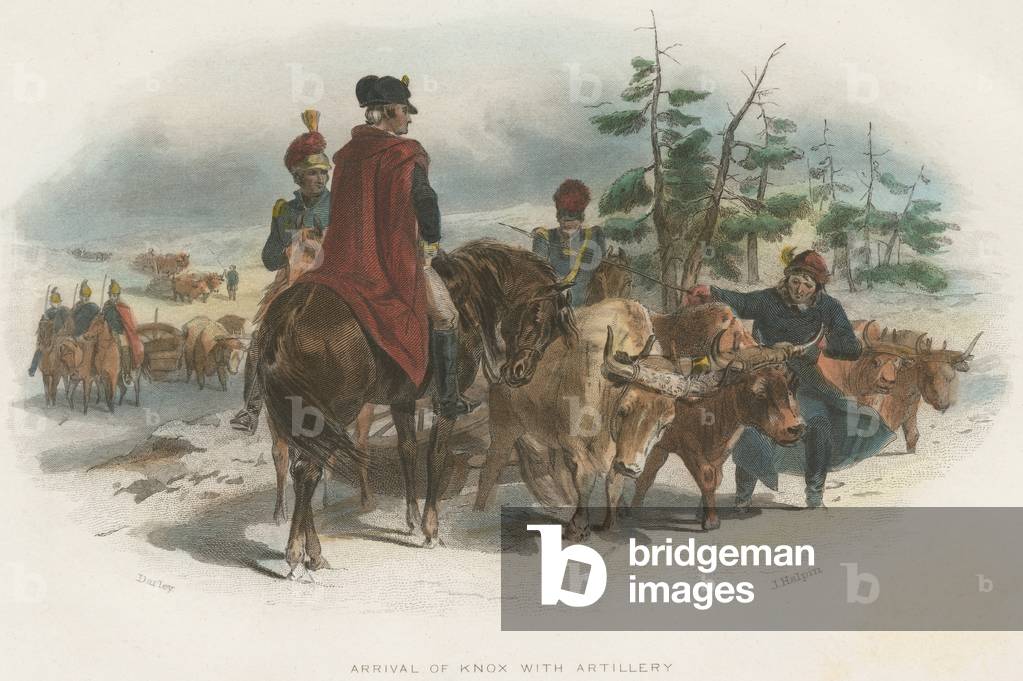 Image of American Revolution. General Henry Knox arrived in Boston with 59