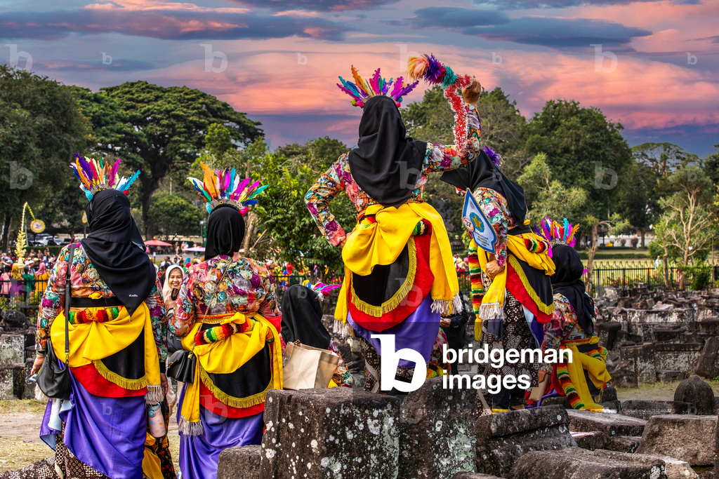 Image of Traditional Kebaya Day at the Prambanan archaeological site ...