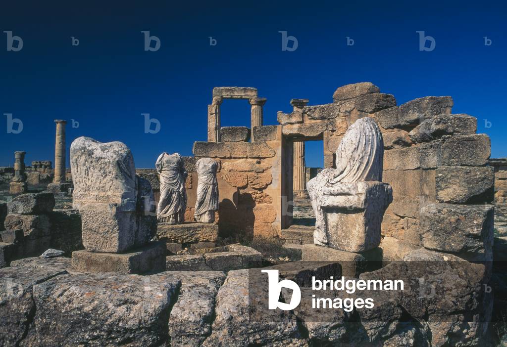 Image of Statues in temple of Demeter and Kore (Ceres and Persephone),