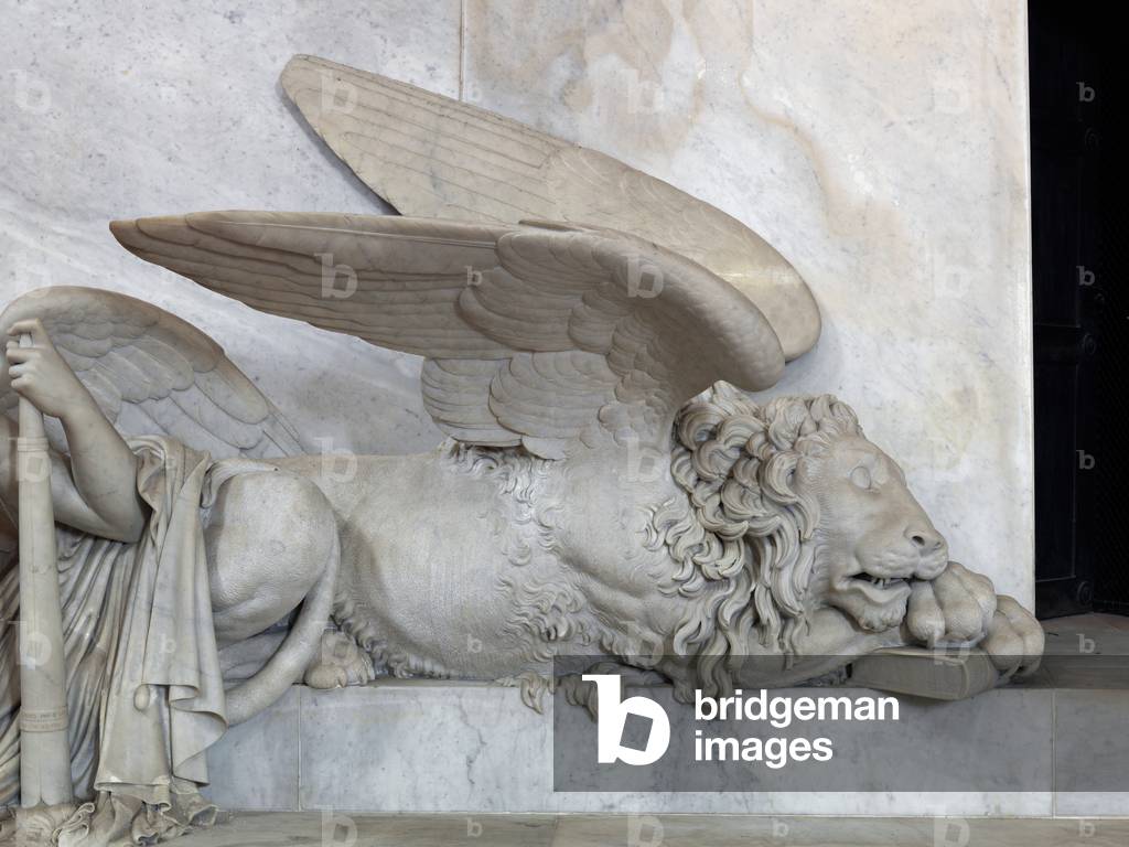 Image of Winged Lion from the monument to Antonio Canova (marble) by ...