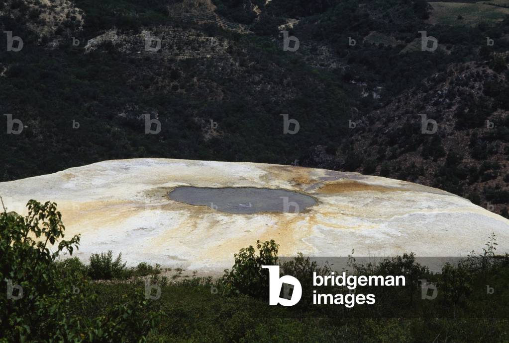 Image of Limestone rock formation, Hierve el Agua, Roaguia, Valley of Oaxaca,