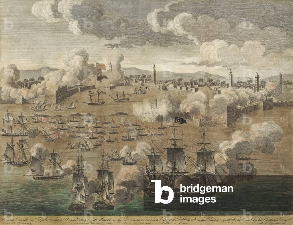 Image of Attack made on Tripoli on August 3, 1804, by the by Guerrazzi ...