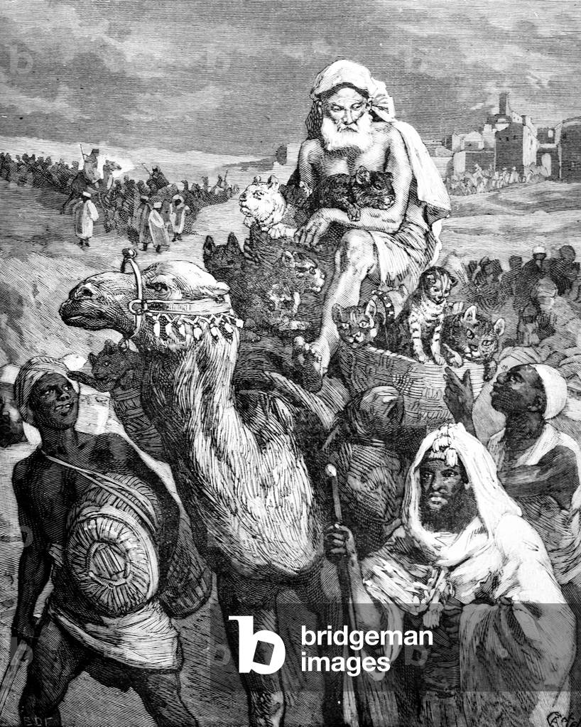 Image of Hajj Pilgrim Caravan to Mecca from Egypt with Old Man