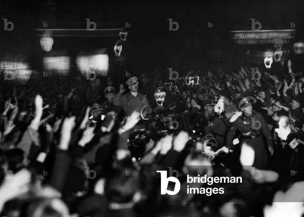 Adolf Hitler in Austria, 1938 (b/w photo) by