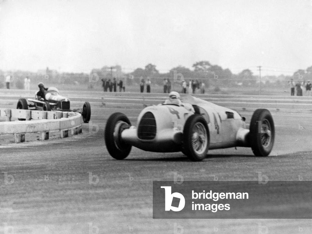 Image of Bernd Rosemeyer at the Vanderbilt Cup, 1937 (b/w photo)