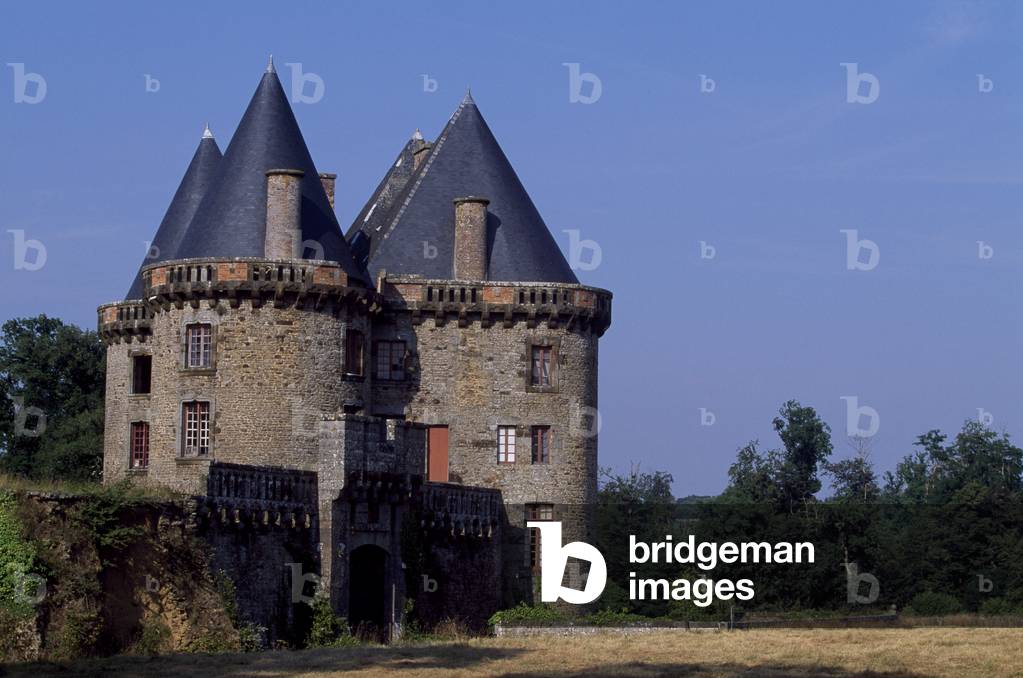 Image of View of Chateau de Landal, Broualan, Brittany. France 15th ...