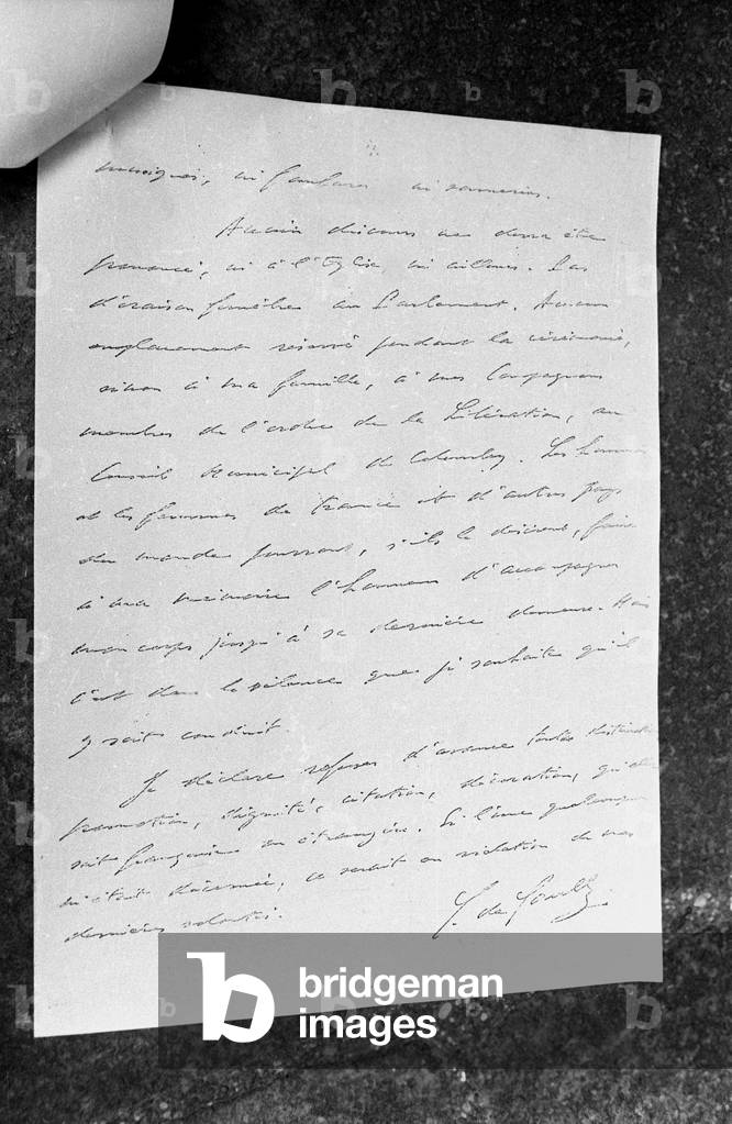 Image of Handwritten Letter of General Charles De Gaulle Kept By Georges