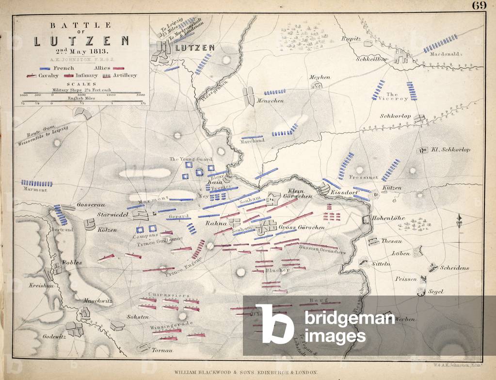 Image of Map of the Battle of Lutzen, published by William Blackwood by ...