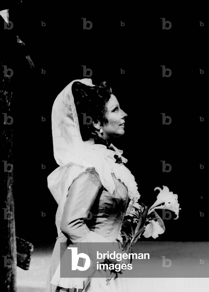 Image of Magda Olivero, Italian soprano, in title role of Tosca