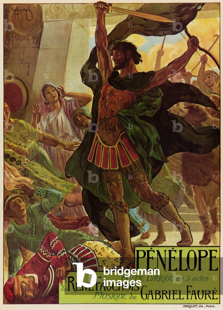 Image of Gabriel Fauré 's opera Penelope, 1913 (poster) by Rochegrosse ...