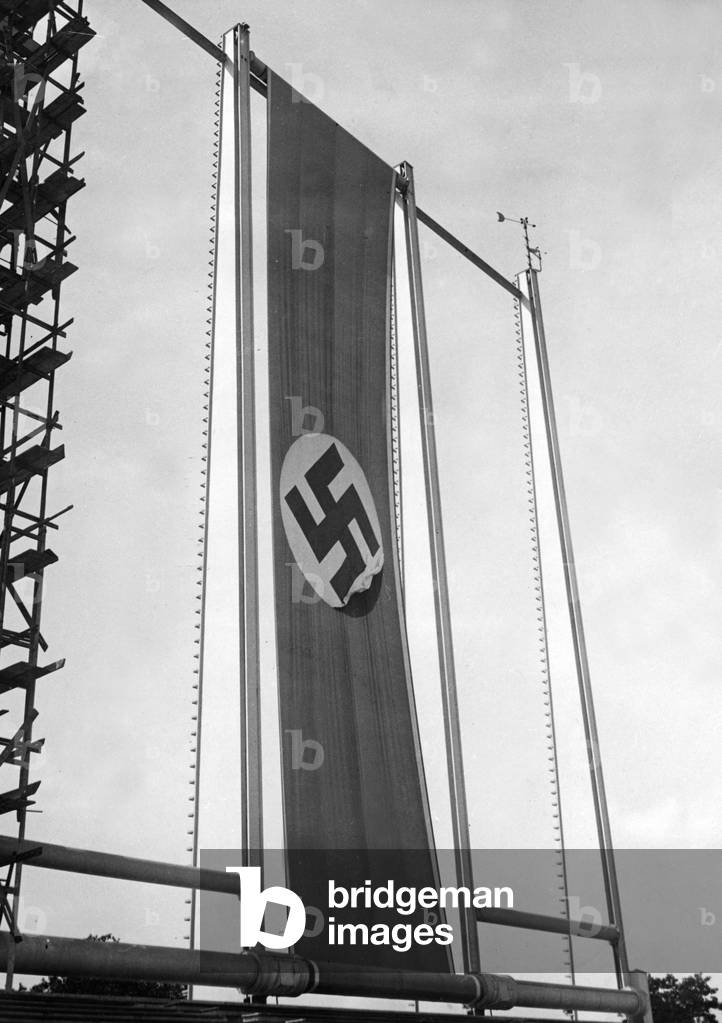 Image of Swastika flag in the Luitpold Arena on the Nazi Party