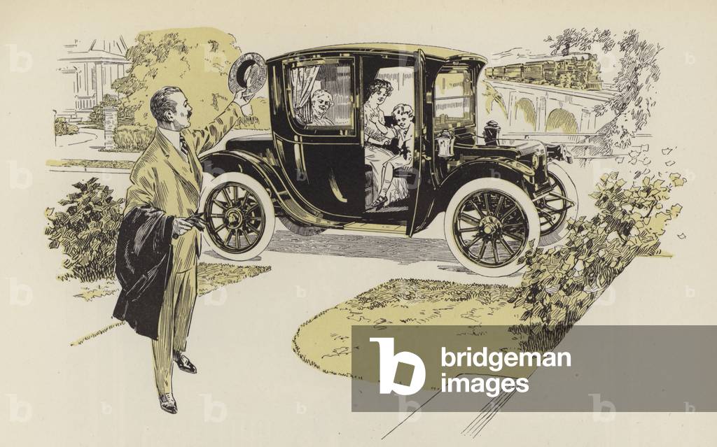 Image of Automobile line illustrations, pre WW1 (litho) by American ...
