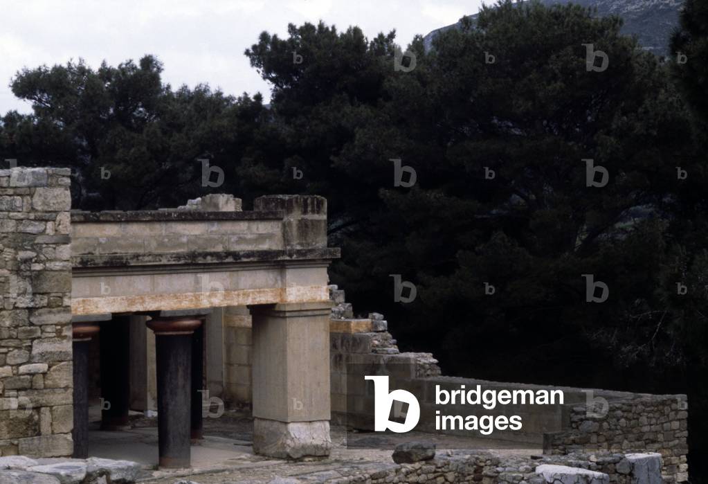 Image of Megaron porch of King, Palace of Knossos, Crete, Greece, Minoan
