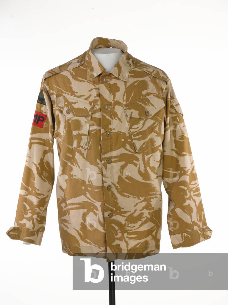 Image of Desert disruptive pattern combat jacket worn by Corporal Mark ...