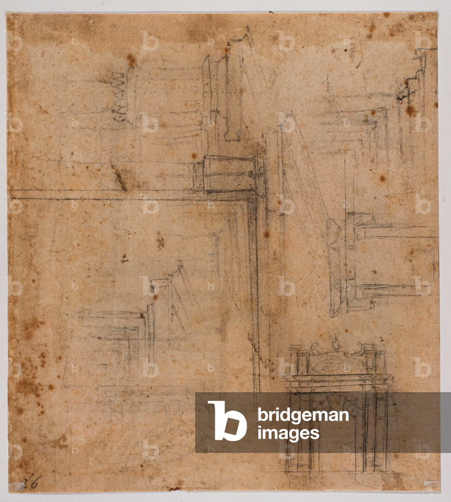 Image of Sketches of doors and windows, 16th century (drawing) by ...