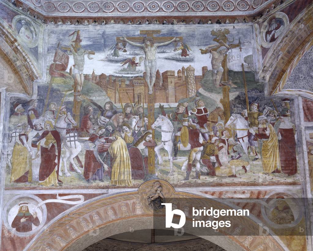 Image of Crucifixion and Prophets, by Unknown Artist, 15th Century, fresco by Unknown Artist ...