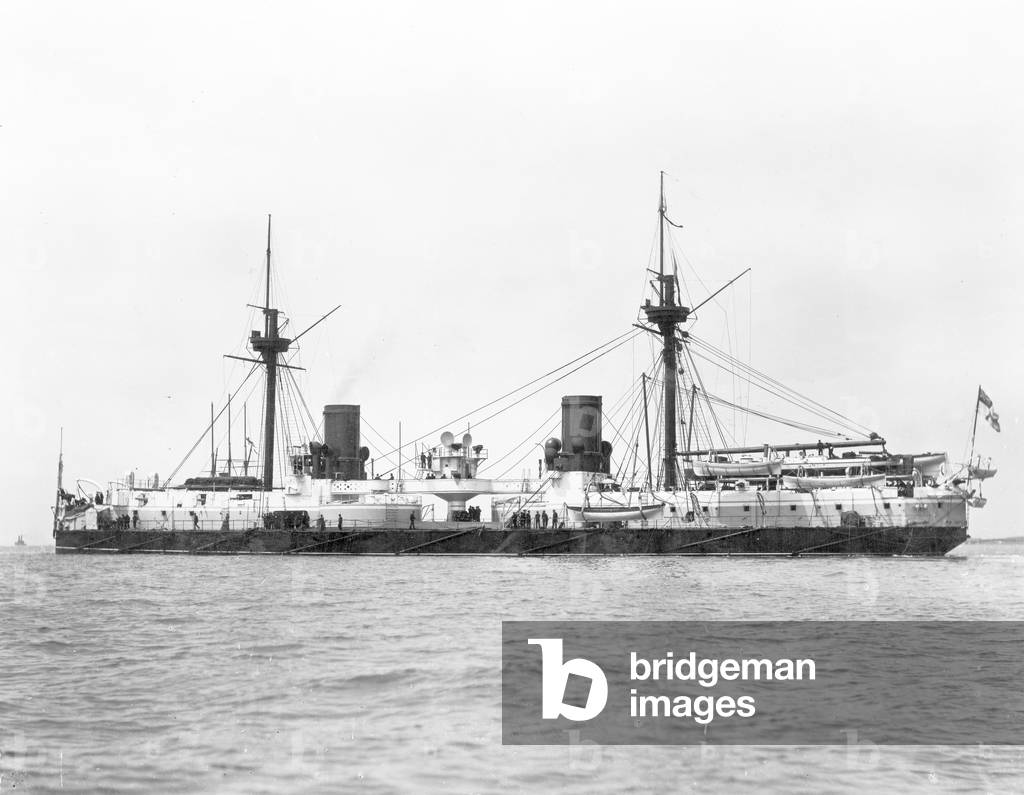 Image of View of the ironclad battleship HMS Inflexible (launched 1876 ...
