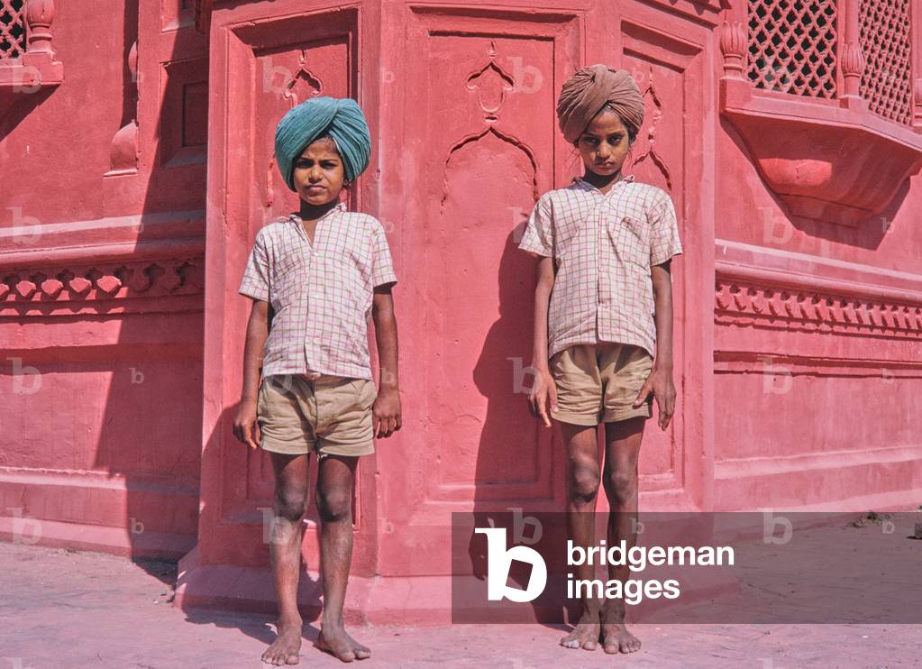 Image of Sikh boys in turbans, Punjab, India, 1971 (photo)