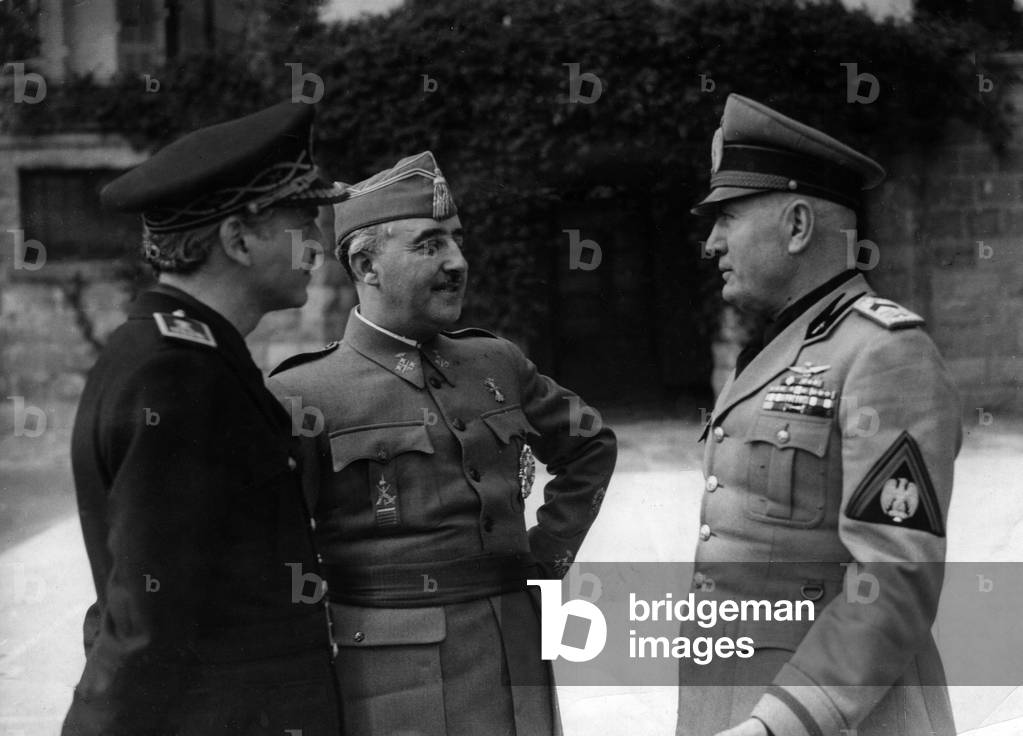 Image of Meeting between Benito Mussolini and Francisco Franco at Villa ...