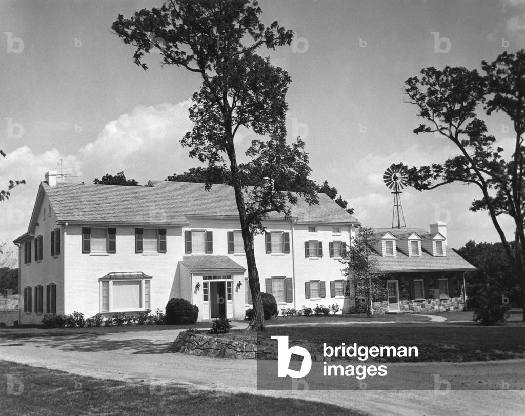 Image of President Eisenhower's main house at his Gettysburg farm. June 3,