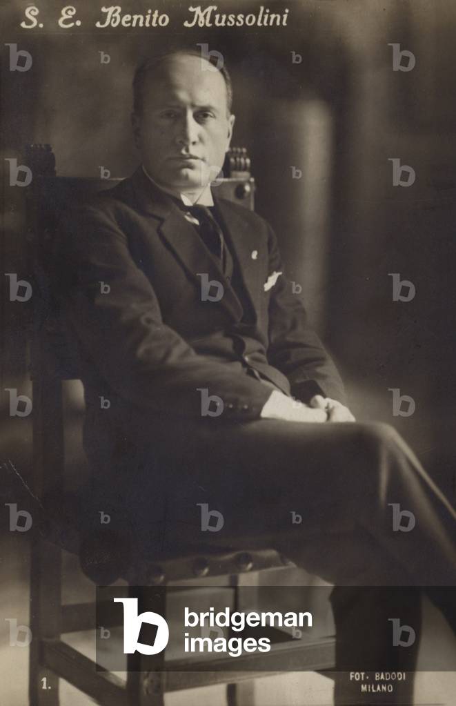 Image of Benito Mussolini (b/w photo) by Italian Photographer, (20th ...