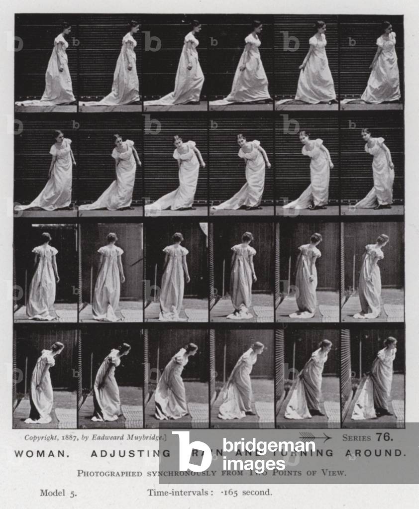 Image of The Human Figure in Motion: Woman, adjusting train and turning ...