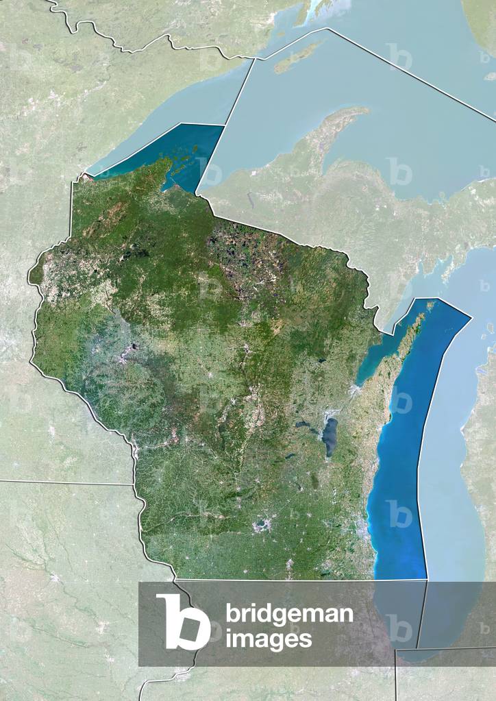 Image of State of Wisconsin, United States, True Colour Satellite Image