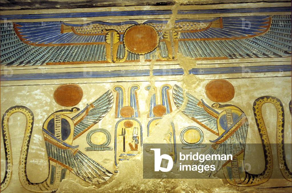 Image of Tomb of Amon-hir-Khopshepf, Uraeus and winged serpents guard ...
