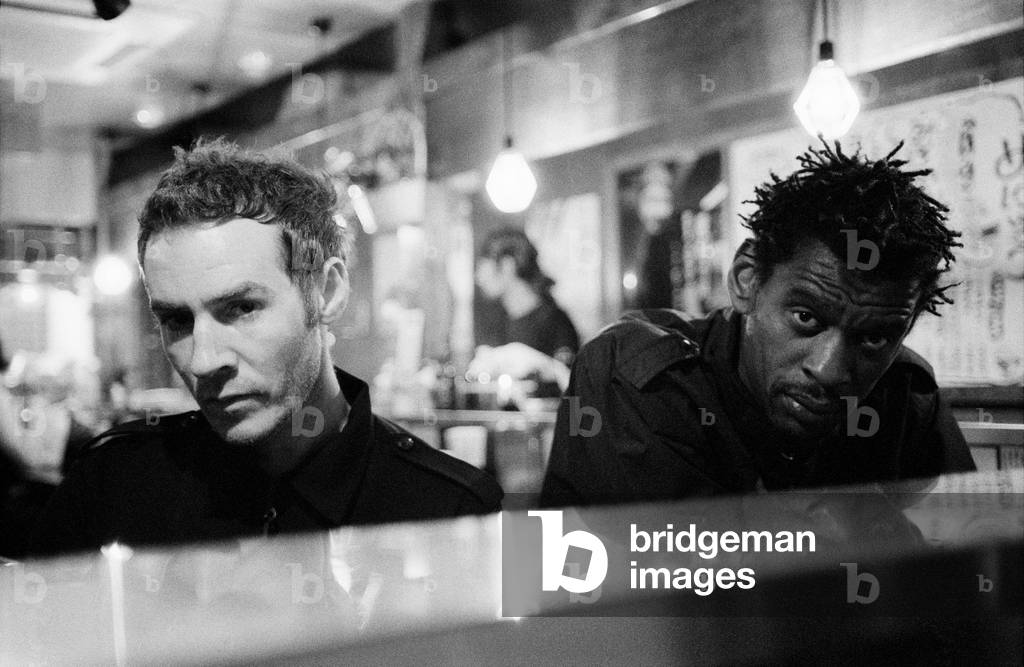 Image of Massive Attack Portrait, in Noodle Bar, Japan, July 2003 (b/w ...