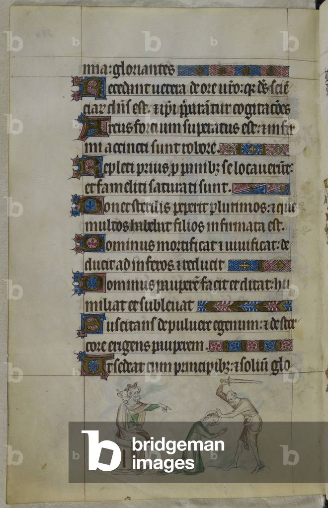 Image of Bas-de-page scene of Catherine being beheaded by a man with
