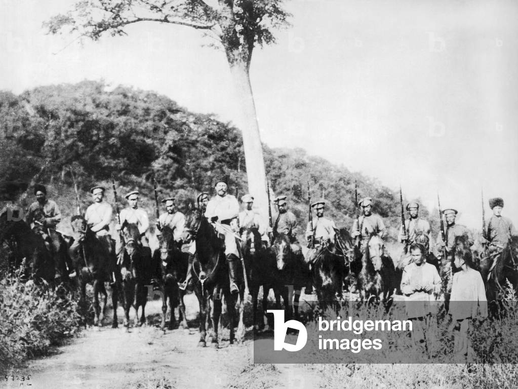 Image of Cossack Cavalry Troops, Russia, c.1914 (b/w photo)