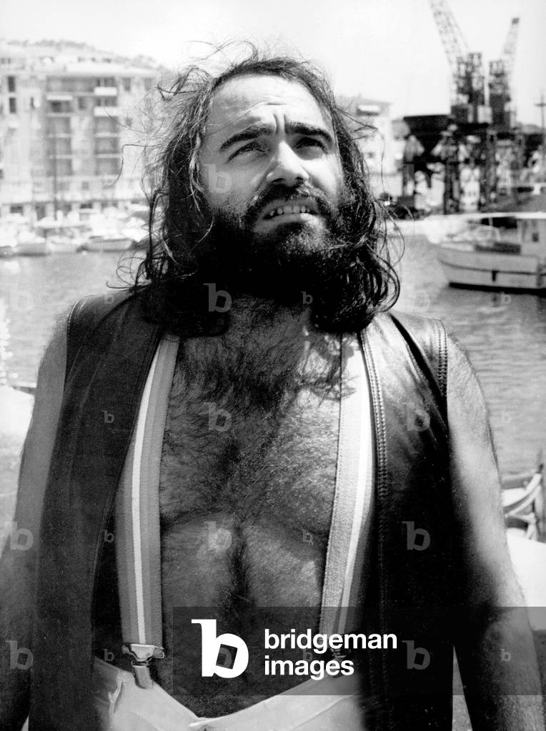 Image of Singer Demis Roussos during Short Vacations in Nice July 25,