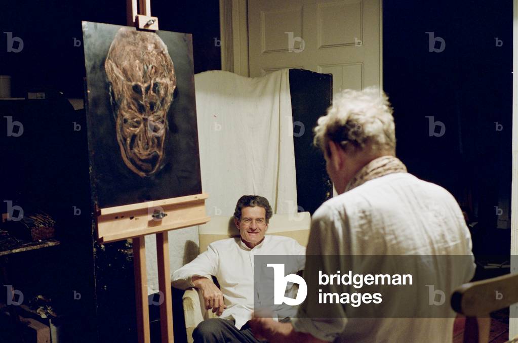 Image of Lucian Freud at work on a copper etching plate, 'The by Freud ...