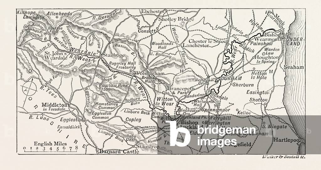 Image of Map of the Course of the Wear, in North East