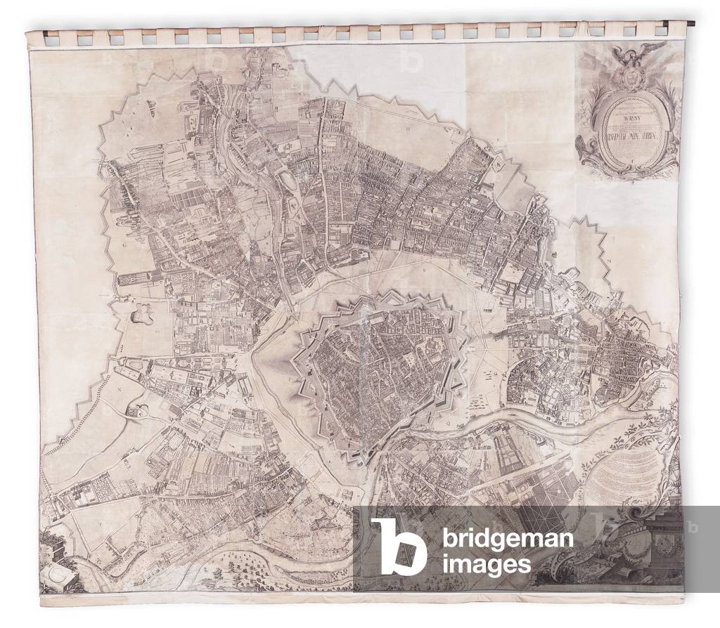 Image of Vienna wall map, 1776 or 77 (etching & engraving) by Huber ...