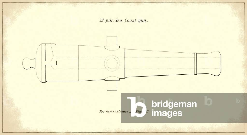Image of 32-pounder seacoast gun-barrel, taken from the official U.S ...
