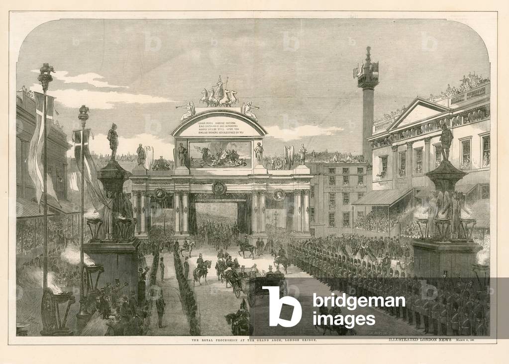 Image of The Royal Procession at the Grand Arch, London Bridge ...