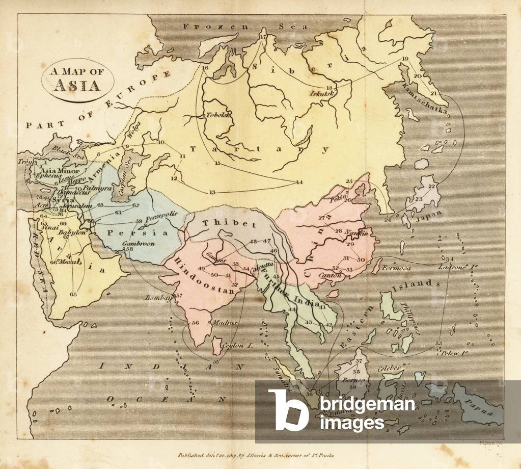 Image of Map of Asia, early 19th century by English School, (19th century)