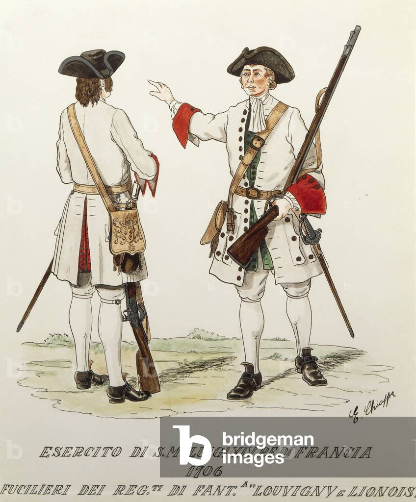 Image of Army of Louis XIV known as Sun King: riflemen of