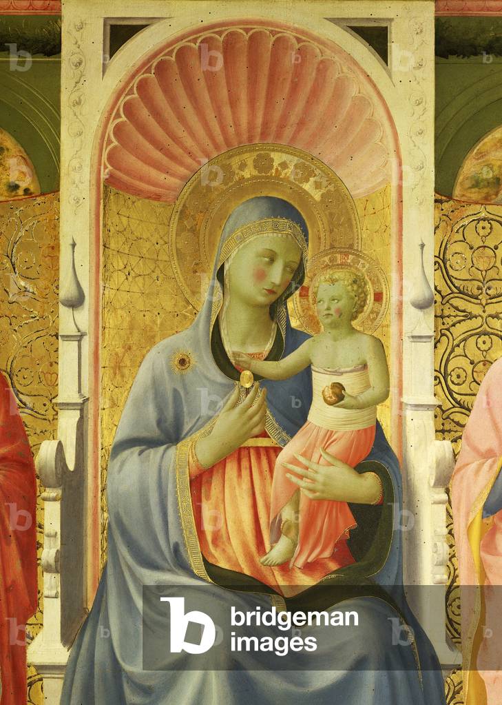 Image of Madonna and child, detail from Annalena Altarpiece by Giovanni da by Angelico, Fra ...