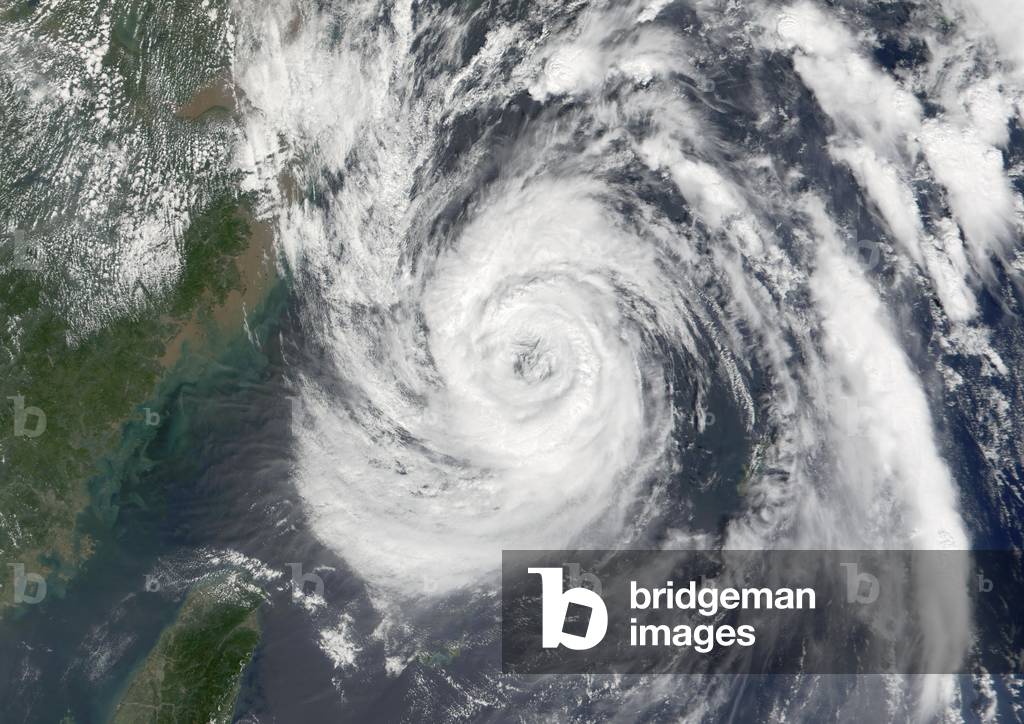 Image of Typhoon Nari, Taiwan, China, Asia, In 2001, True Colour Satellite