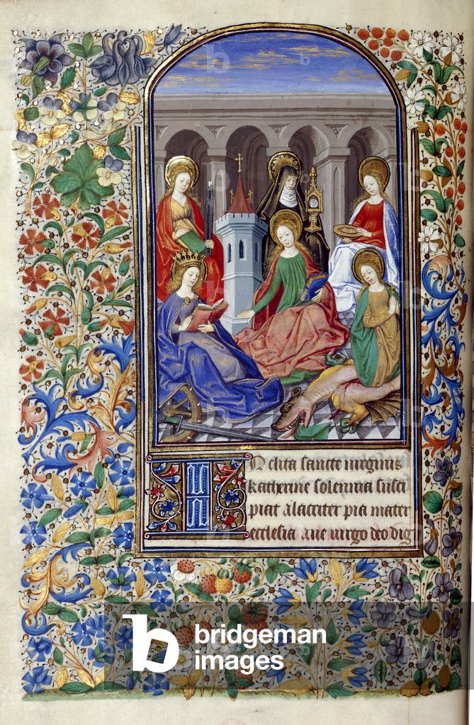 Image of St.Catherine; St.Barbara; St Apollonia; St Lucia; and St Clare.