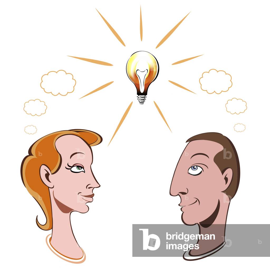 Image of 'Two heads are better than one' - illustration of proverb by ...